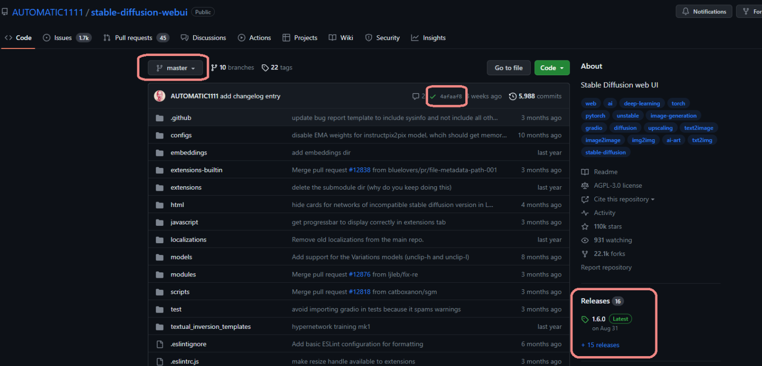 【Stable diffusion web UI】バージョンを確認する方法 ｜ 技術部プラス